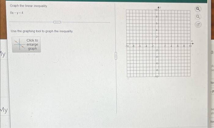 Solved Graph the linear inequality . 8x-y