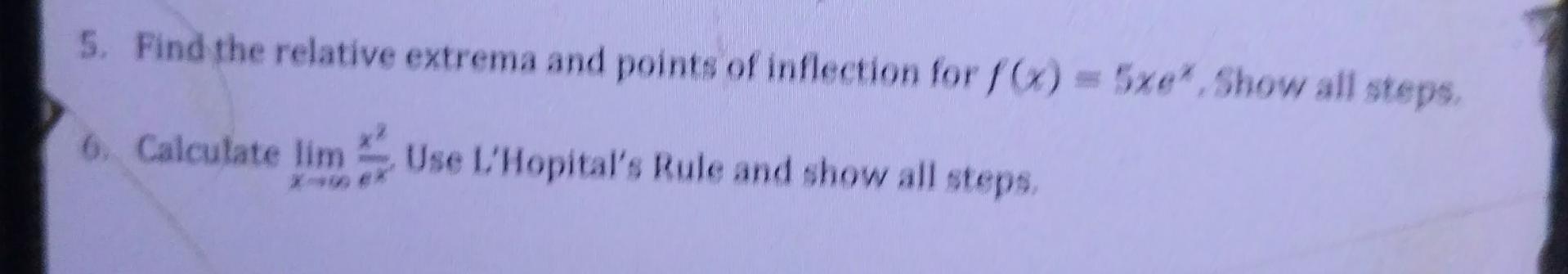 Solved 5. Find the relative extrema and points of inflection | Chegg.com