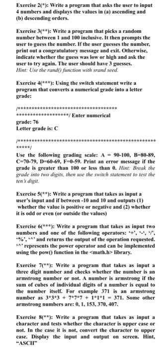 Solved programing in c language all should have their | Chegg.com