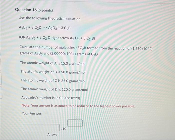 Solved Use the following theoretical equation A2 | Chegg.com