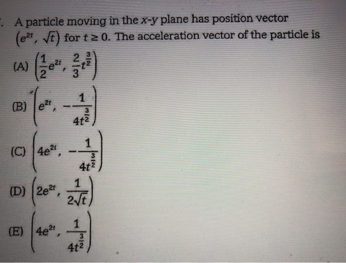 Solved A particle moving in the x-y plane has position | Chegg.com