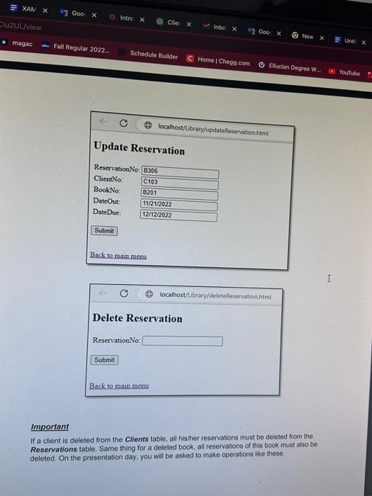 Solved Add New Reservation ReservationNo: ClientNo: BookNo: | Chegg.com