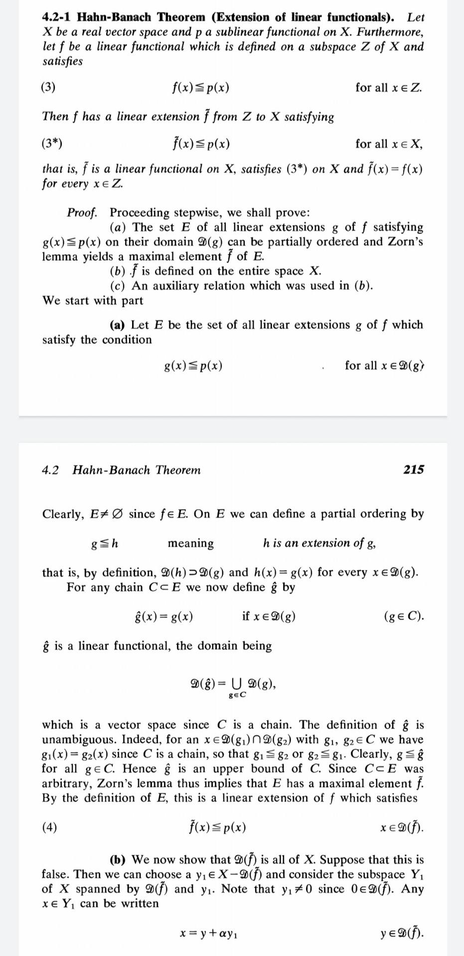 Solved 4.2-1 Hahn-Banach Theorem (Extension of linear | Chegg.com