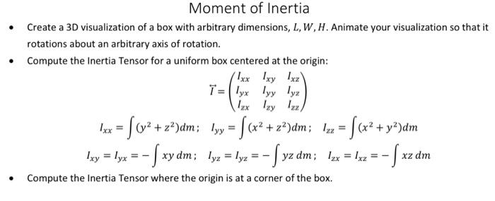 Solved Moment of Inertia - Create a 3D visualization of a | Chegg.com