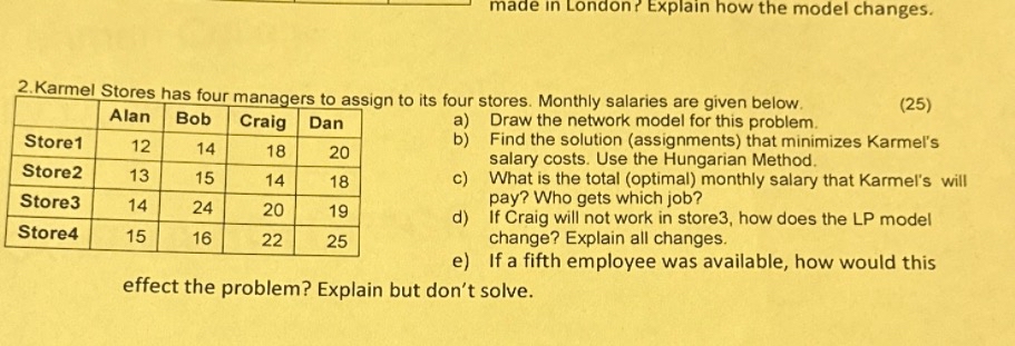Solved made in London? Explain how the model changes.2. | Chegg.com