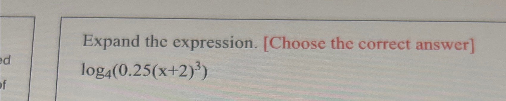 Solved Expand the expression. [Choose the correct | Chegg.com
