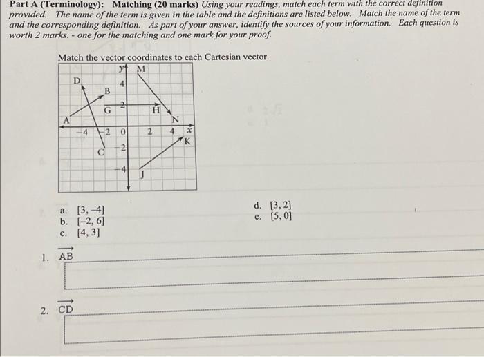 Solved Part A (Terminology): Matching (20 marks) Using your | Chegg.com