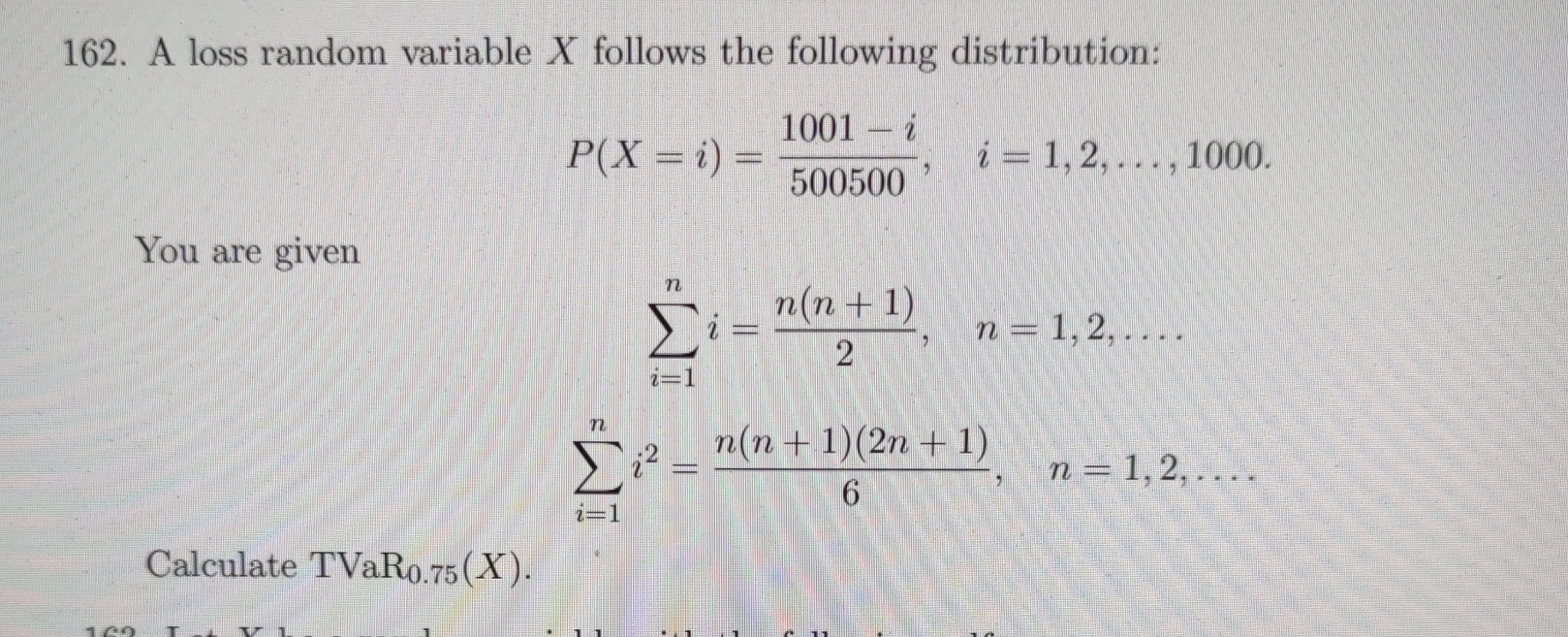 Solved A loss random variable x ﻿follows the following | Chegg.com