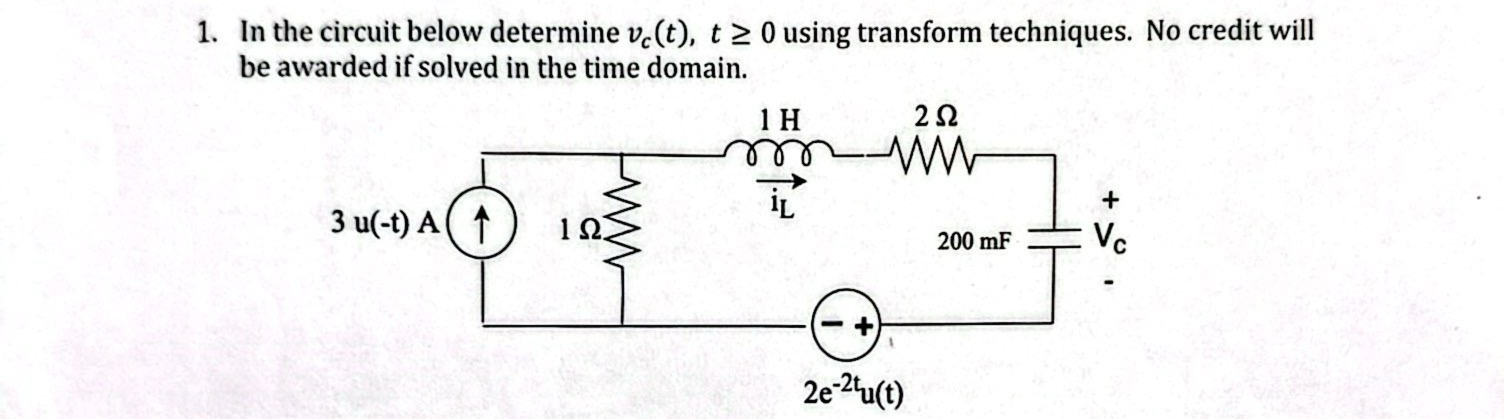 Solved In the circuit below determine vc(t),t≥0 ﻿using | Chegg.com