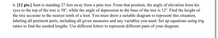Solved 5. [12 pts.] In the figure below, the length of AB is | Chegg.com