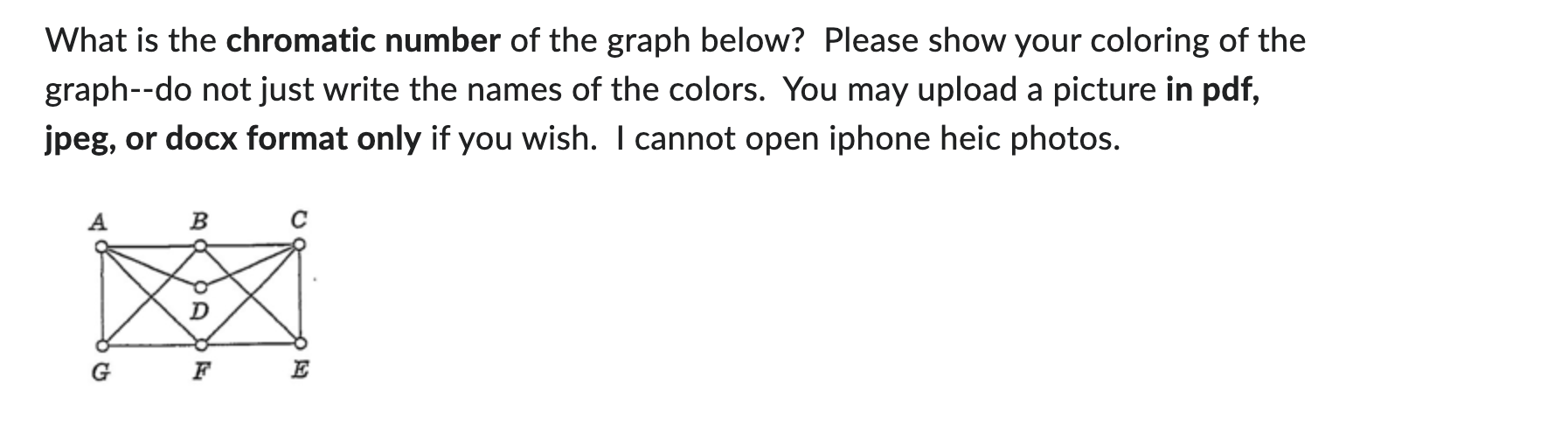 Solved What is the chromatic number of the graph below? | Chegg.com