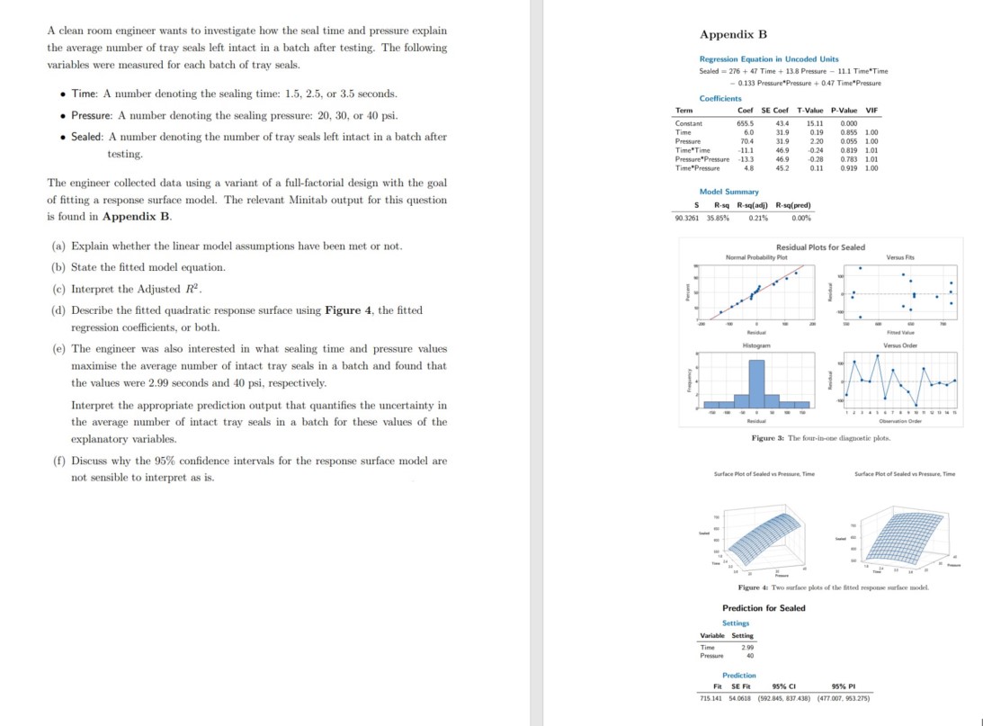 Solved Appendix BModel SummaryPrediction for Sealed[] | Chegg.com