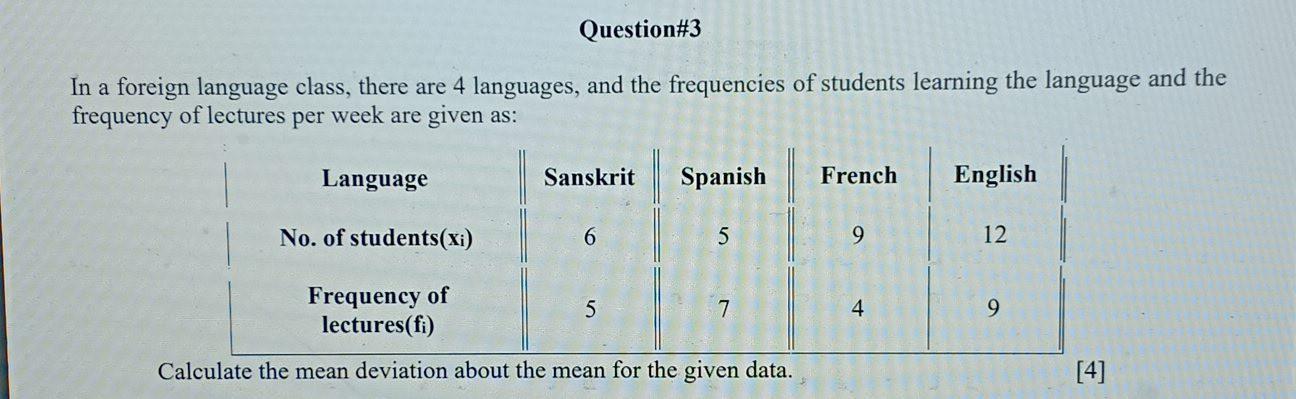 Solved Question#3 In a foreign language class, there are 4 | Chegg.com