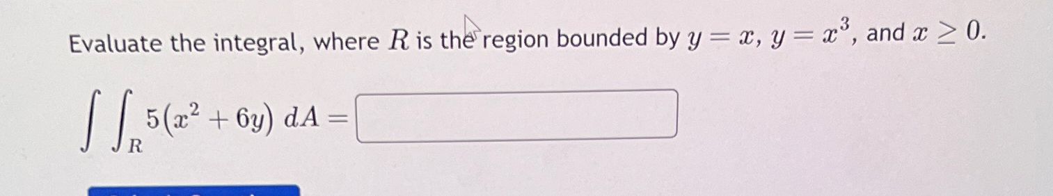 Solved Evaluate the integral, where R ﻿is the region bounded | Chegg.com