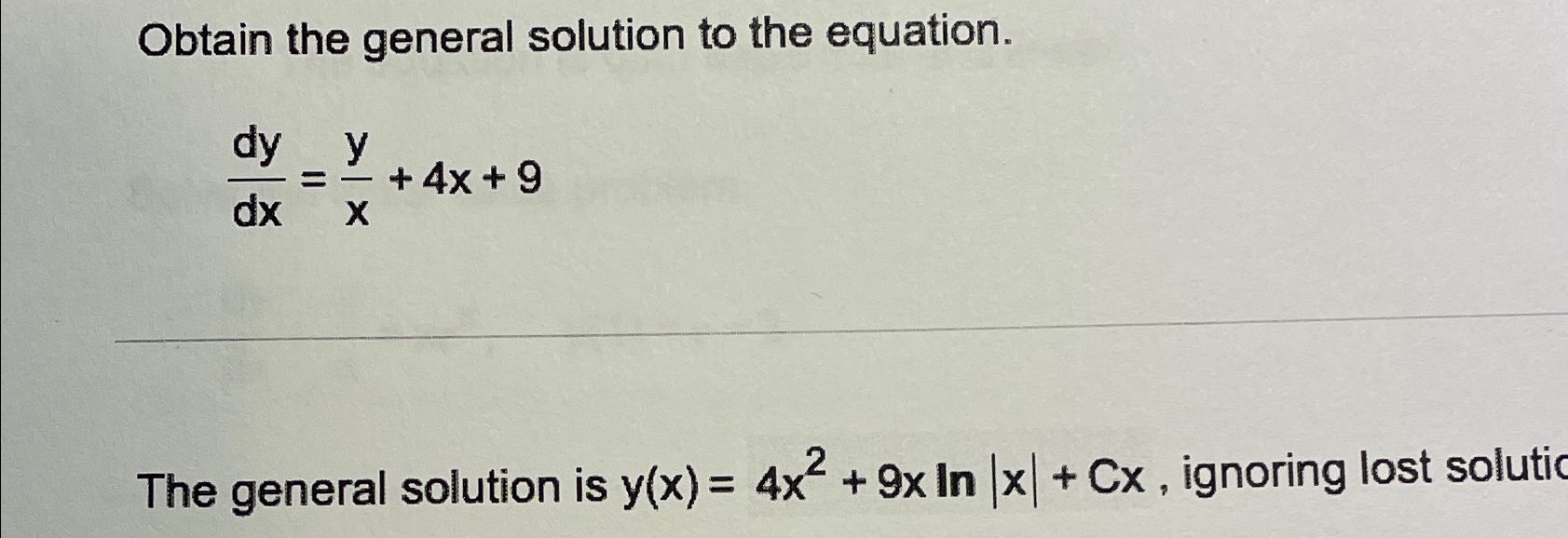 Solved Obtain the general solution to the | Chegg.com