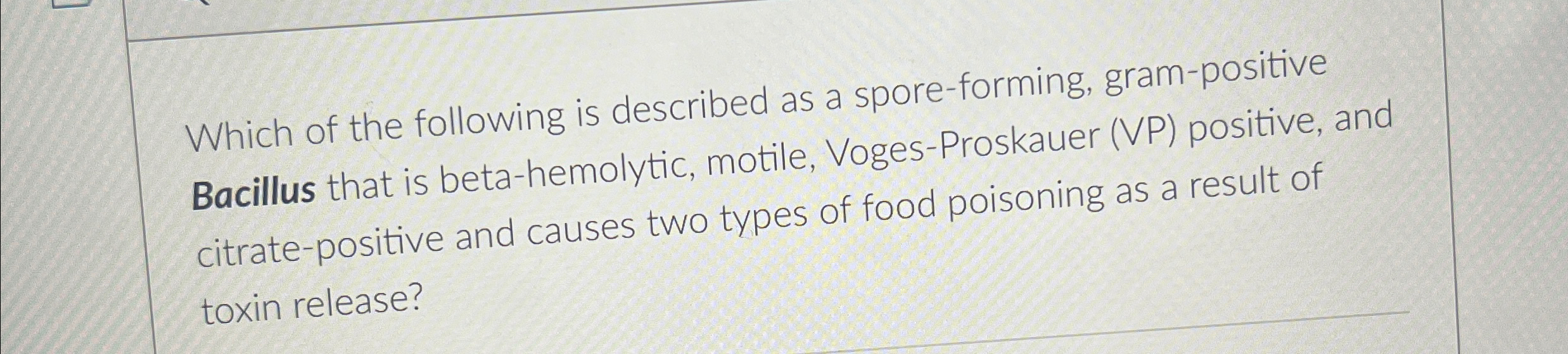 Solved Which of the following is described as a | Chegg.com