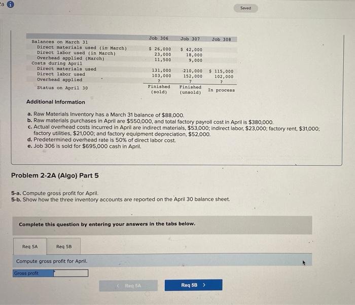 Solved Required information Problem 2-2A (Algo) Computing | Chegg.com