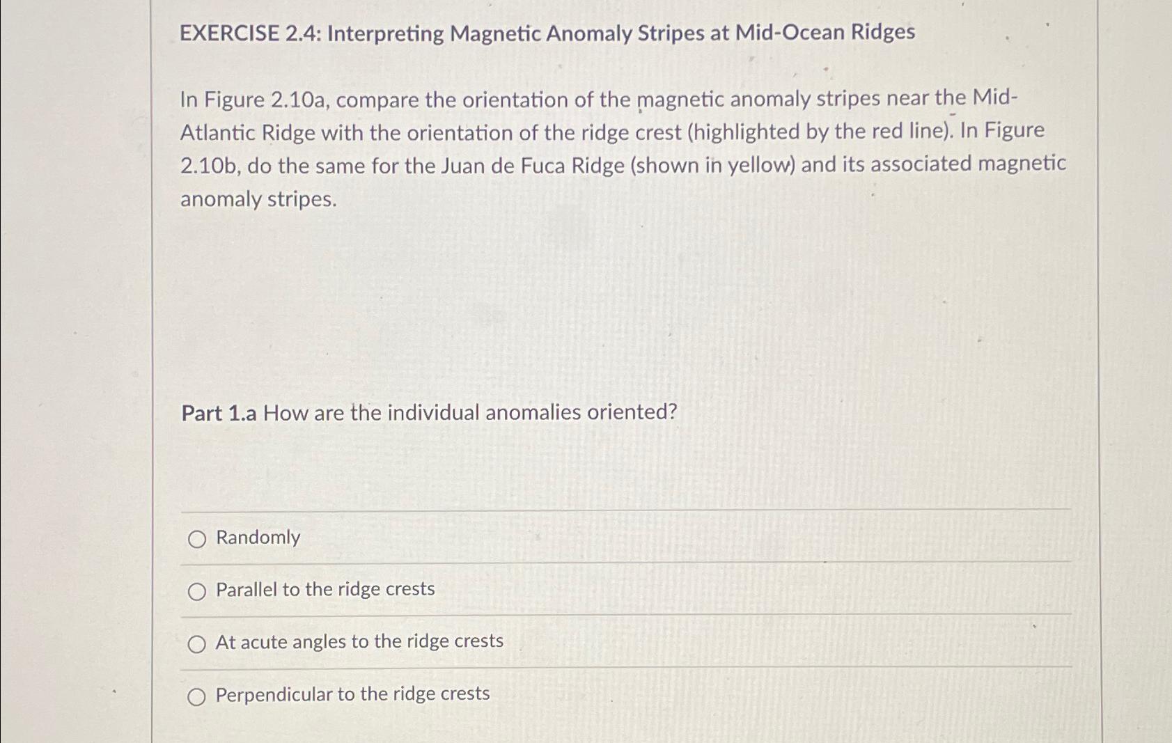 Solved EXERCISE 2.4: Interpreting Magnetic Anomaly Stripes | Chegg.com