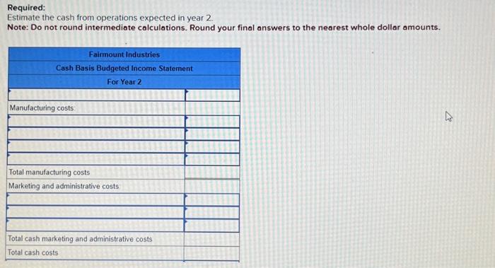 Solved The following information is available for Fairmount | Chegg.com