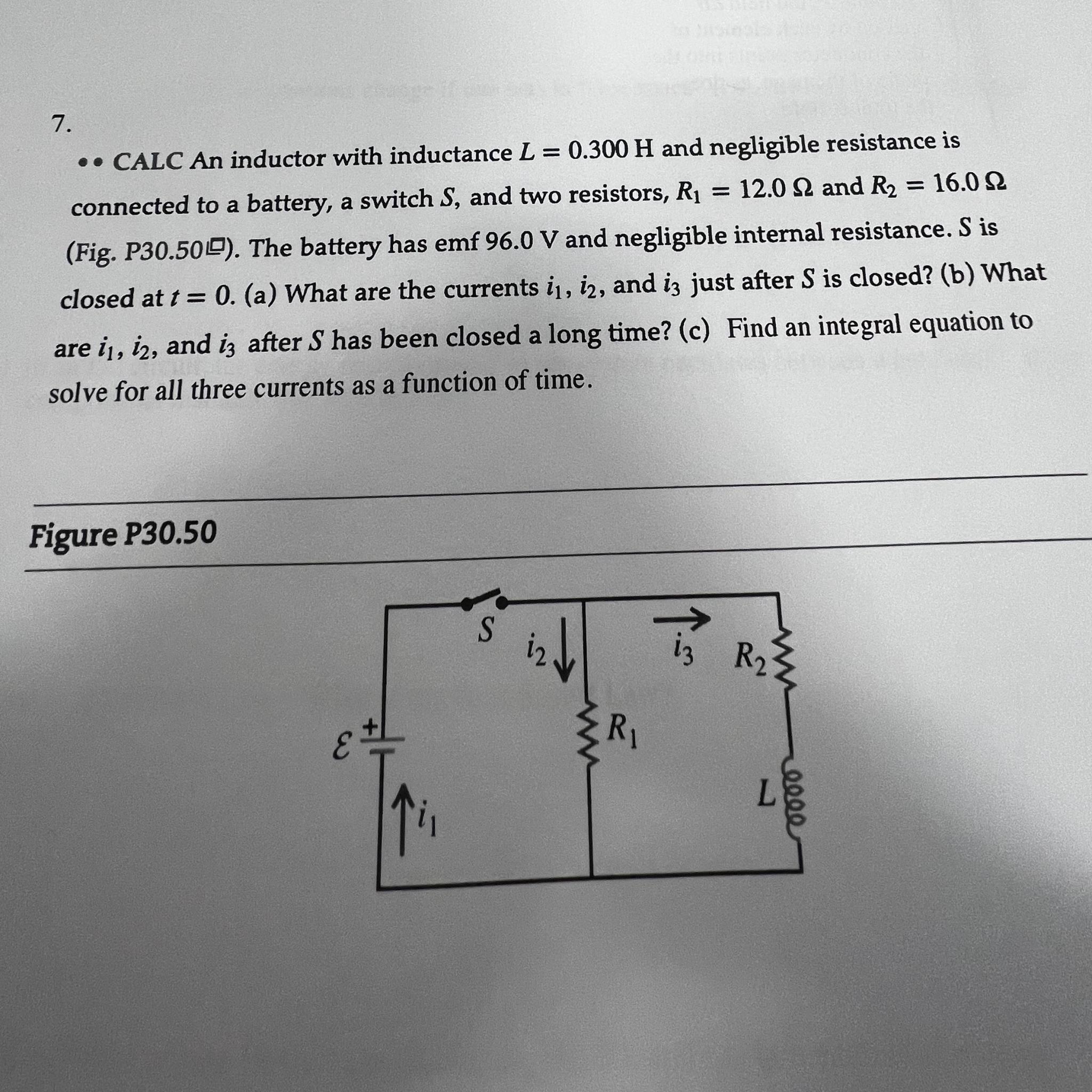 Solved CALC An inductor with inductance L=0.300H ﻿and | Chegg.com