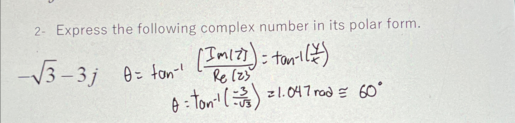 2- ﻿Express the following complex number in its polar | Chegg.com
