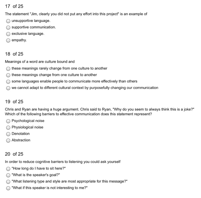 Solved 17 of 25 The statement "Jim, clearly you did not put | Chegg.com