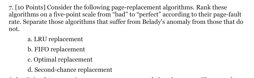Solved 7. [10 Points] Consider the following | Chegg.com