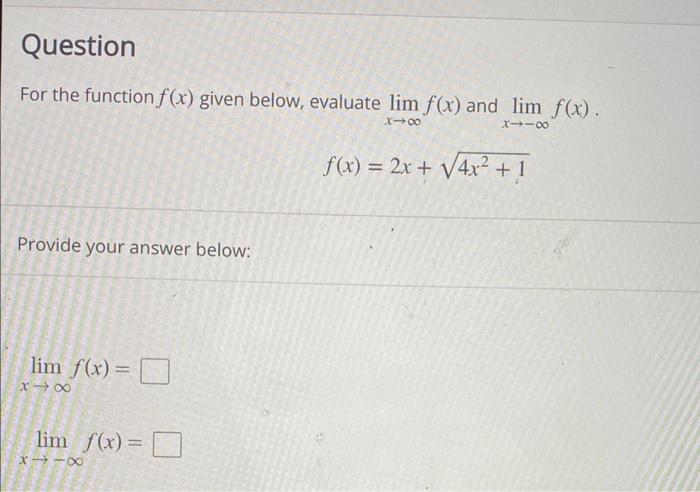 Solved For the function f(x) given below, evaluate | Chegg.com