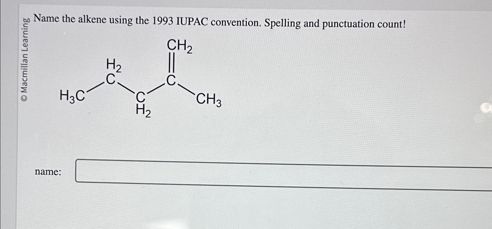 Solved no Name the alkene using the 1993 ﻿IUPAC convention. | Chegg.com