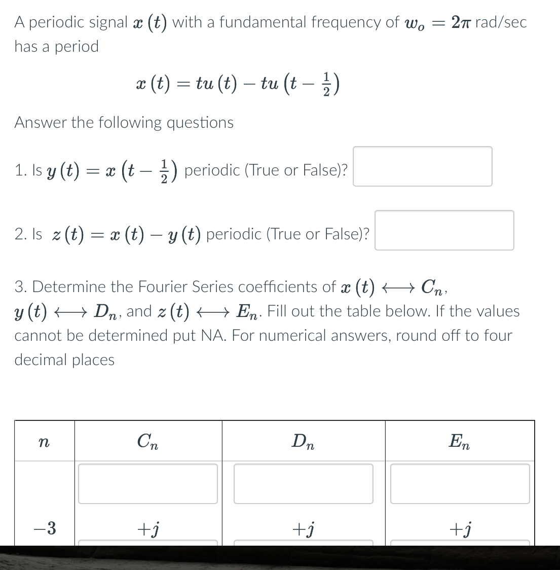 Solved A periodic signal x(t) ﻿with a fundamental frequency | Chegg.com