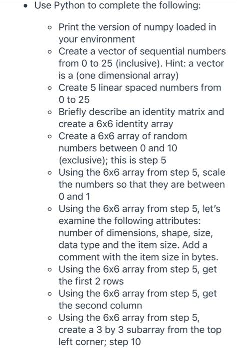 Solved • Use Python to complete the following: o Print the | Chegg.com