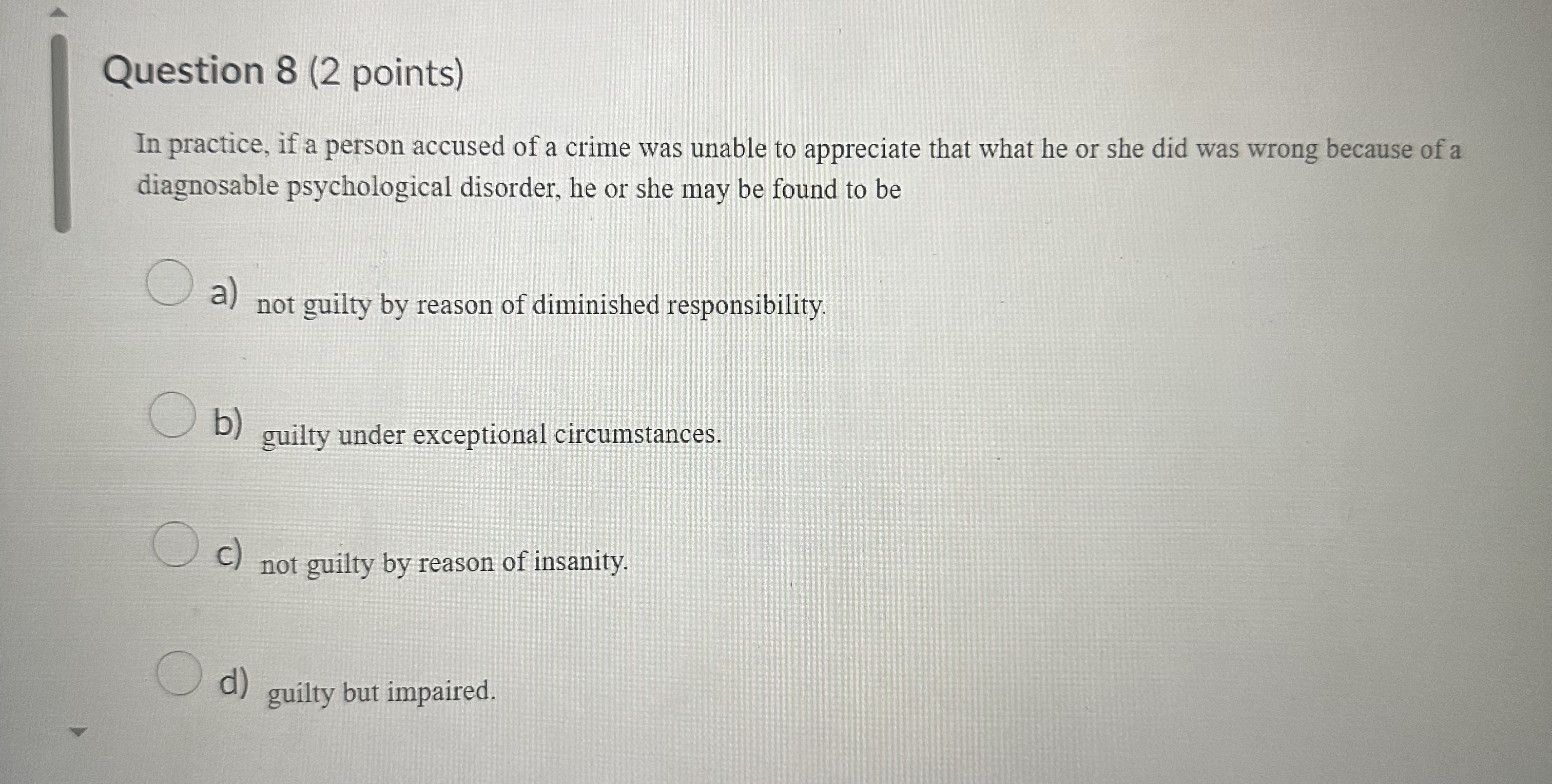 Solved Question 8 (2 ﻿points)In practice, if a person | Chegg.com