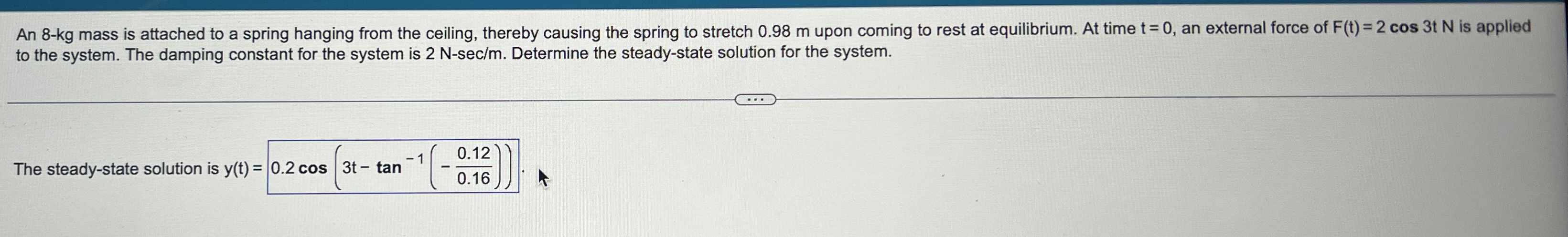 Solved An 8 -kg mass is attached to a spring hanging from | Chegg.com