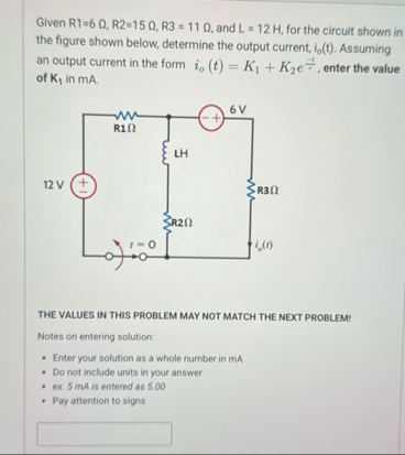 [Solved]: Given R1=6Q,R2=15Q,R3=11Q, and L=12H, for the circ