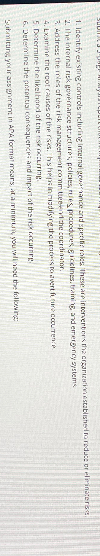 Solved Identify existing controls including internal | Chegg.com