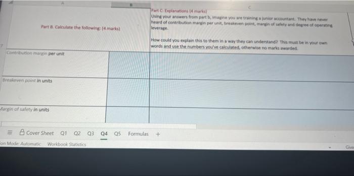 Solved 916 Question: CVP Analysis (26 marks). Oak Hammock | Chegg.com