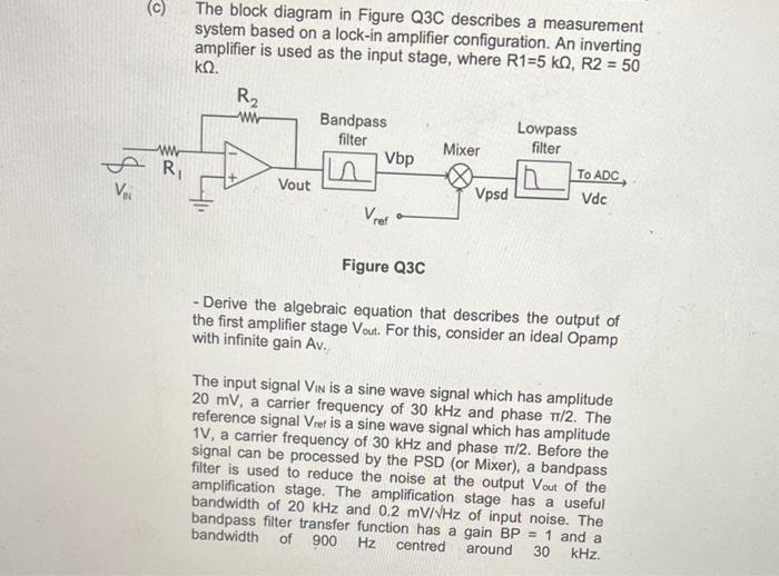 Solved (c) The block diagram in Figure Q3C describes a | Chegg.com