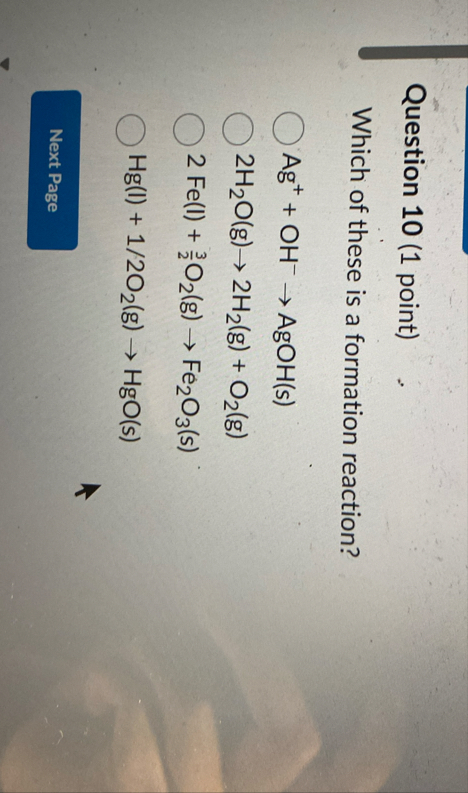 Solved Question 10 (1 ﻿point)Which of these is a formation | Chegg.com