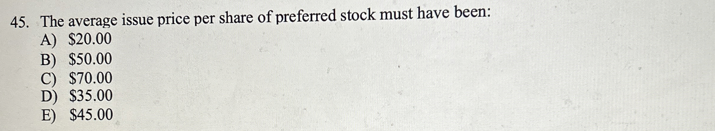 Solved The average issue price per share of preferred stock | Chegg.com
