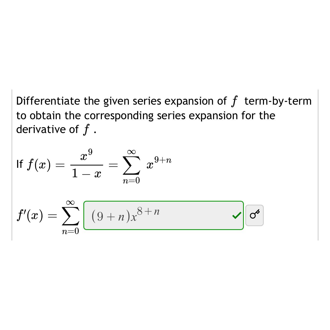 Solved Differentiate the given series expansion of f | Chegg.com
