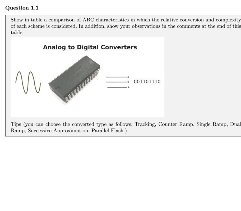 Solved Show in table a comparison of ABC characteristics in | Chegg.com