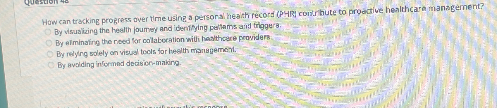 Solved How can tracking progress over time using a personal | Chegg.com