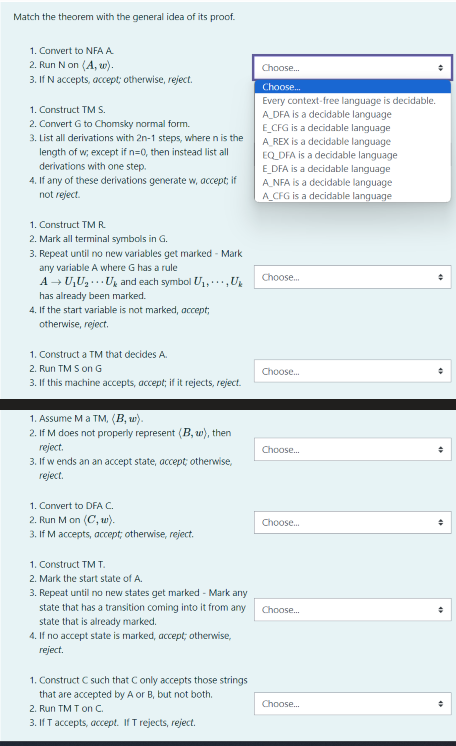 Solved Please ONLY seclect the answers from the drop list | Chegg.com