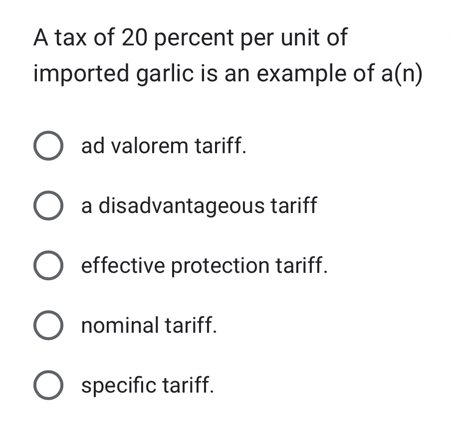 Solved Which one is correct ?A tax of 20 ﻿percent per unit | Chegg.com