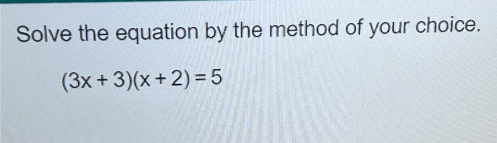 Solved Solve the equation using the quadratic | Chegg.com