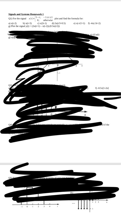 Solved Signals and Systems Homework 1 Q1) For the signal | Chegg.com