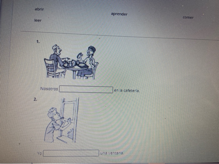 abrir aprender comer leer Nosotros en la cafeteria yo | Chegg.com