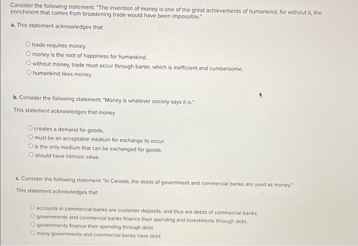 Solved Consider the following statement"The invention of | Chegg.com