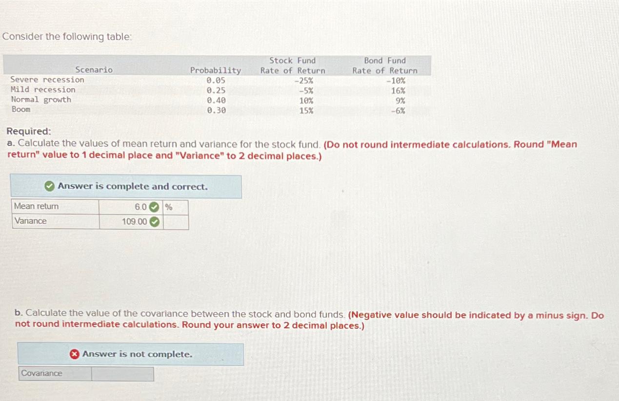 Calculate The Value Of The Covariance Between The 