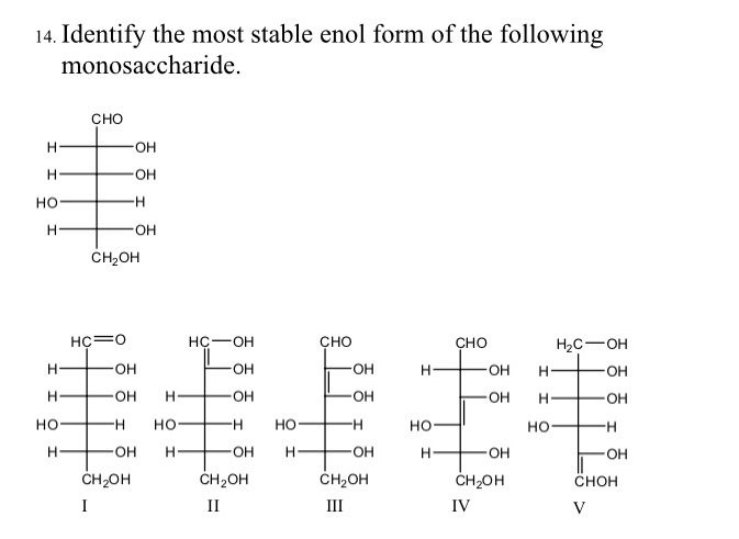 Solved 14. Identify the most stable enol form of the | Chegg.com